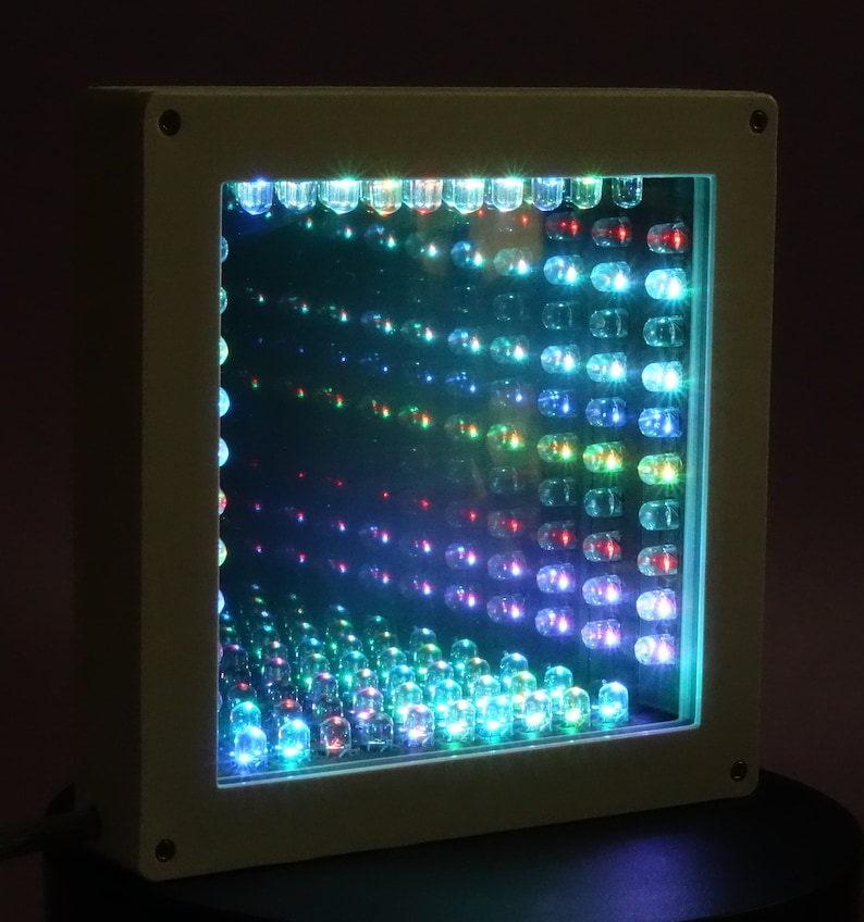 LED Infinity Mirror. Endless Tunnel of Light. Desktop / Tabletop Size ...