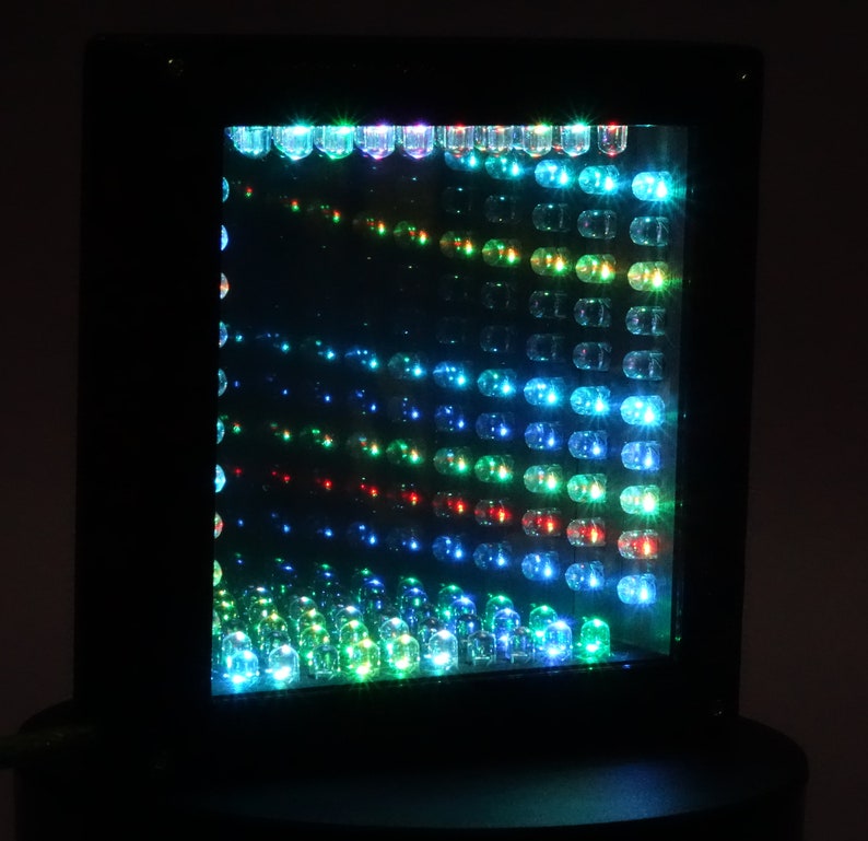 LED Infinity Mirror. Endless Tunnel of Light. Desktop / Tabletop Size ...