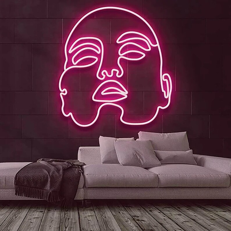 The Face Neon Sign Neon Sign Custom Wall Decor Cusom Neon - Etsy