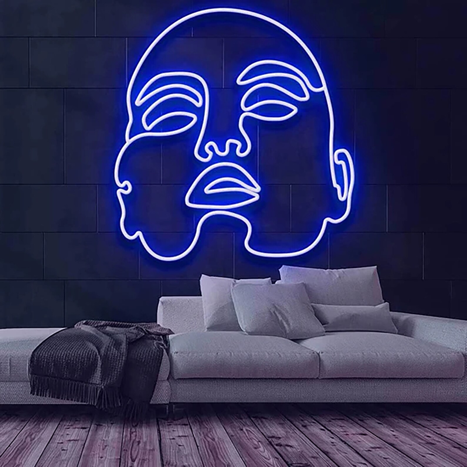 The Face Neon Sign Neon Sign Custom Wall Decor Cusom Neon - Etsy