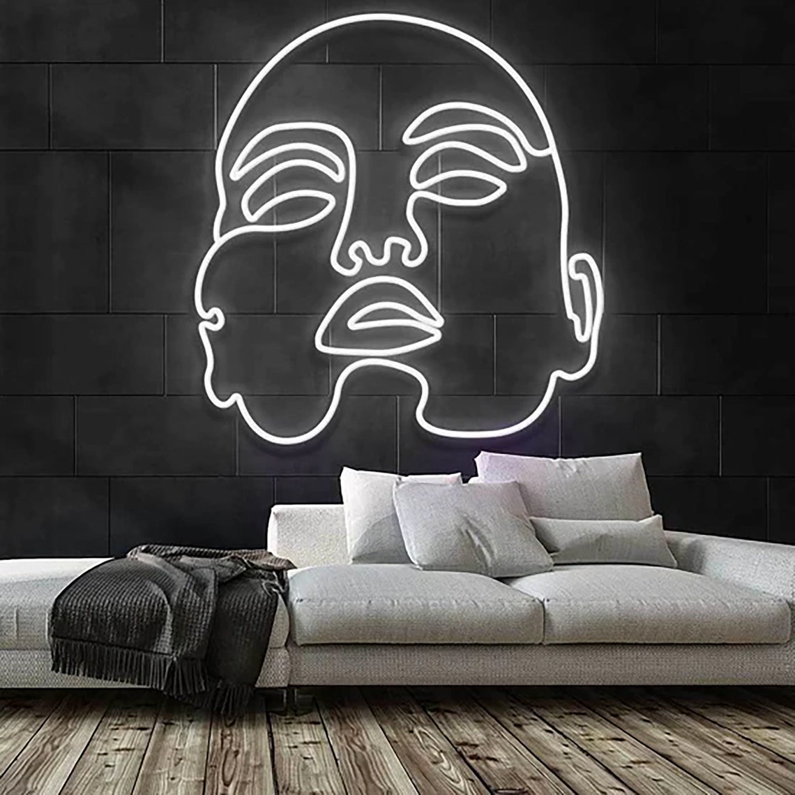 The Face Neon Sign Neon Sign Custom Wall Decor Cusom Neon - Etsy
