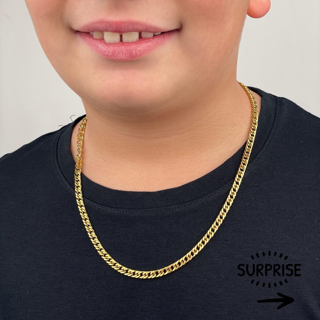 Kid's Gold Cuban Chain Necklace - Etsy