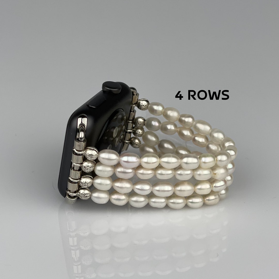 Freshwater Pearl Beaded Apple Watch Band | Handmade Women's Bracelet ...