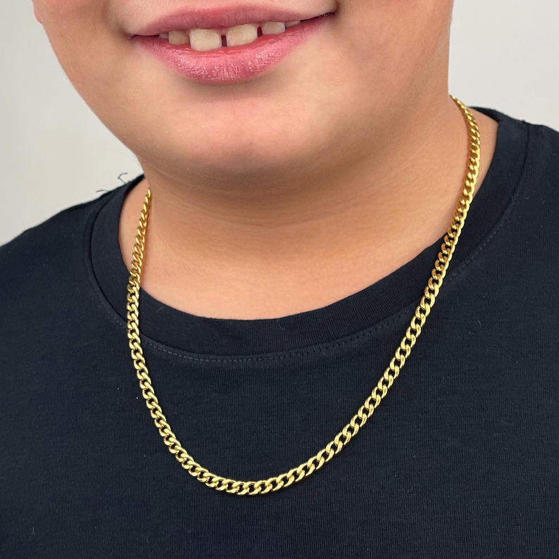 Kid's Gold Cuban Chain Necklace - Etsy UK