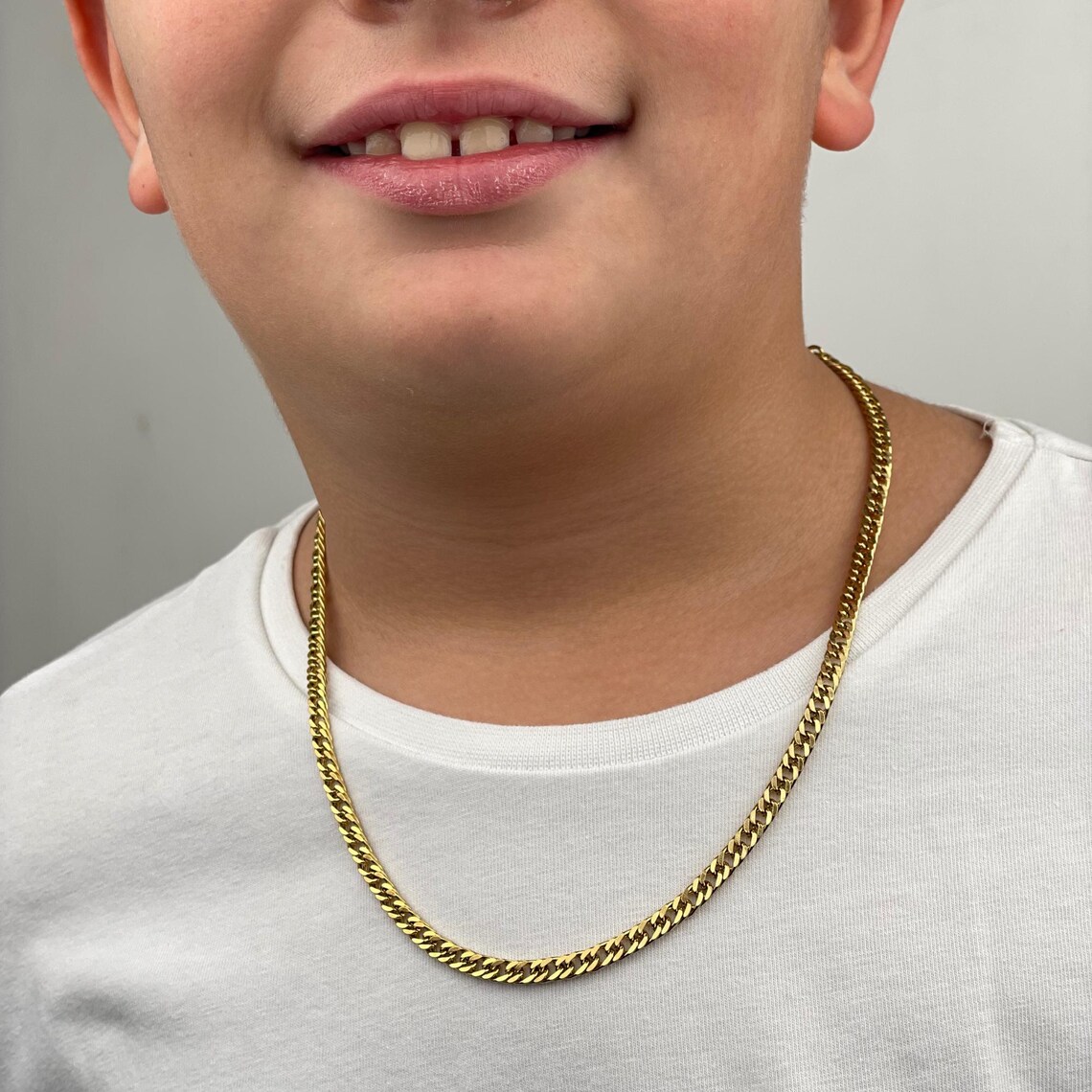 Kid's Gold Cuban Chain Necklace - Etsy