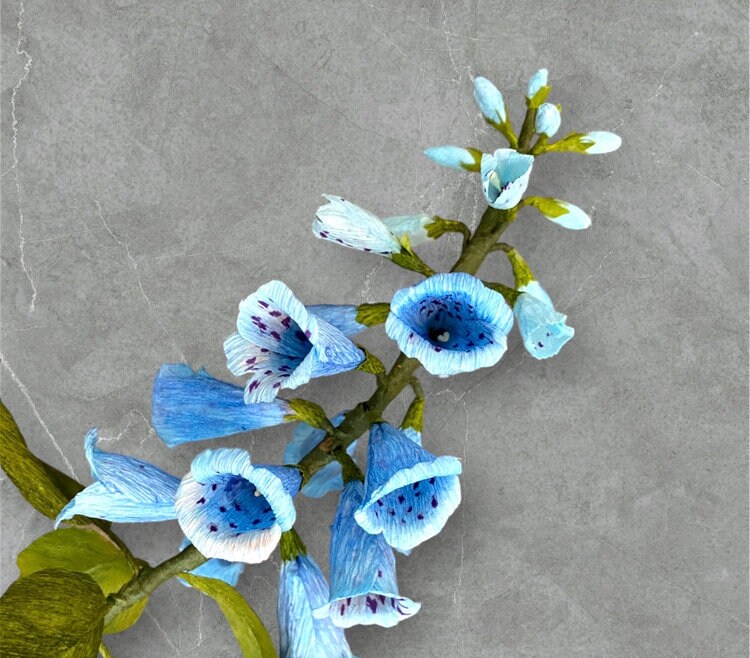 Paper Foxglove Flower Stem,handmade Paper Flowers,coffee Table Decor ...