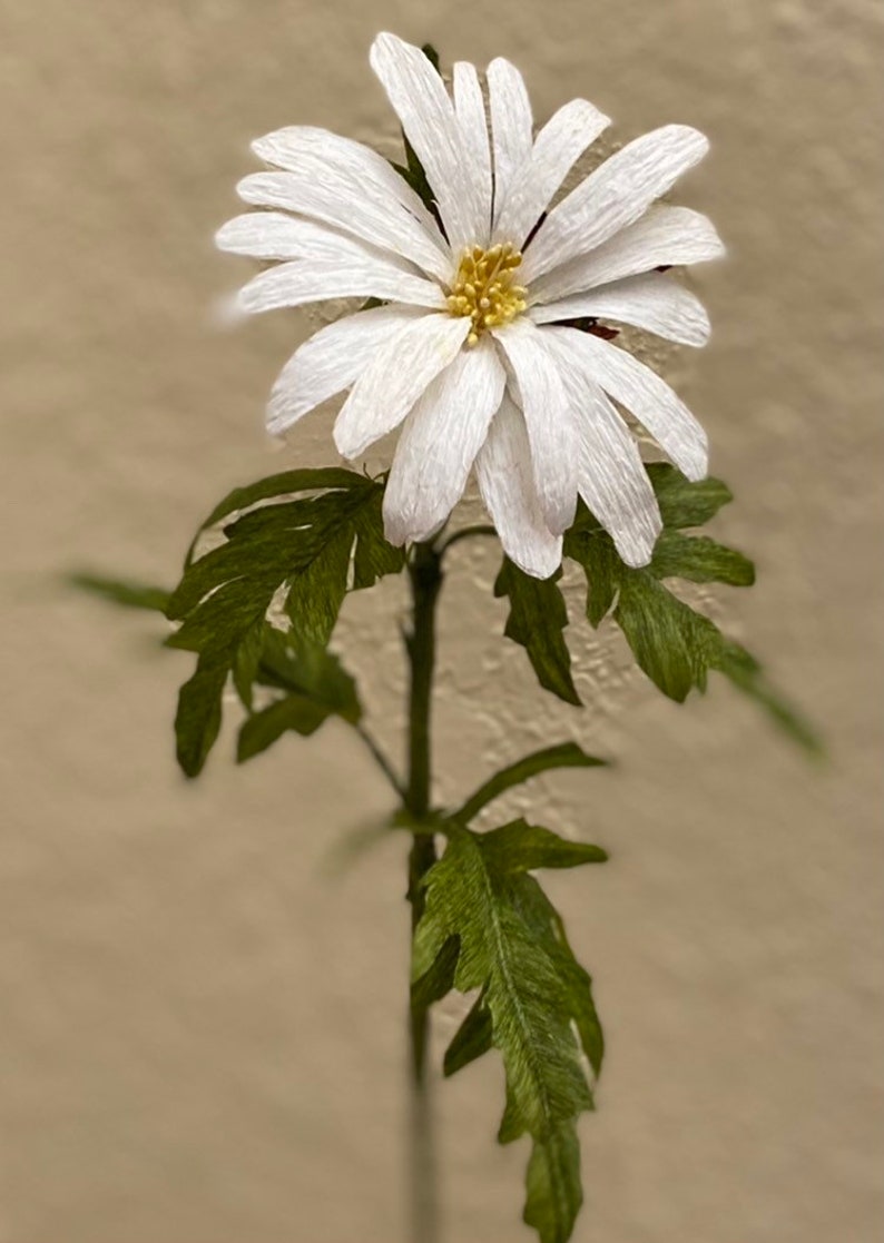 Hand Made Crepe Paper Daisy, Single Stem, Home Decor, Valentines Day ...