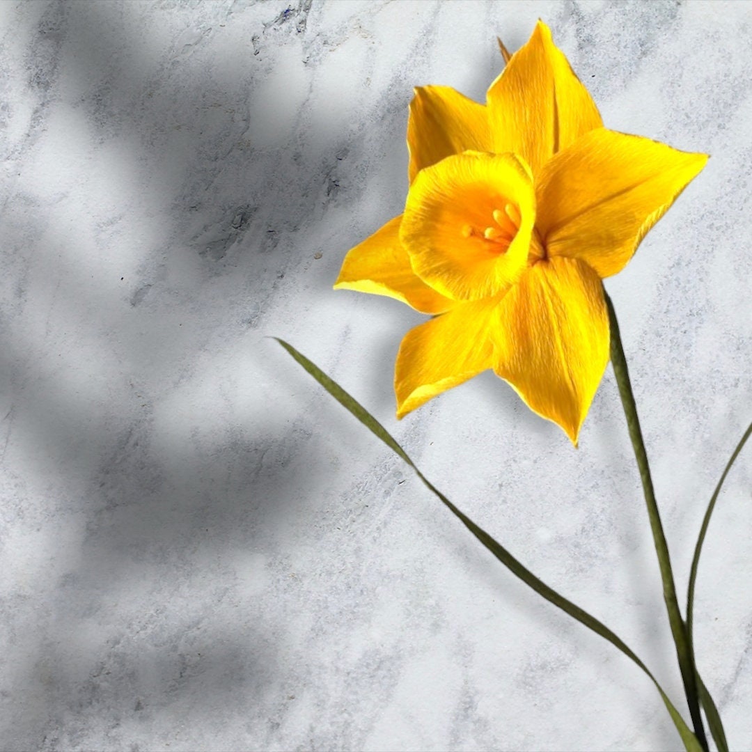Handmade Crepe Paper Daffodil Bouquet: Forever Flower Gift - Etsy
