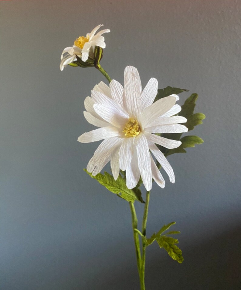 Hand Made Crepe Paper Daisy, Single Stem, Home Decor, Valentines Day ...