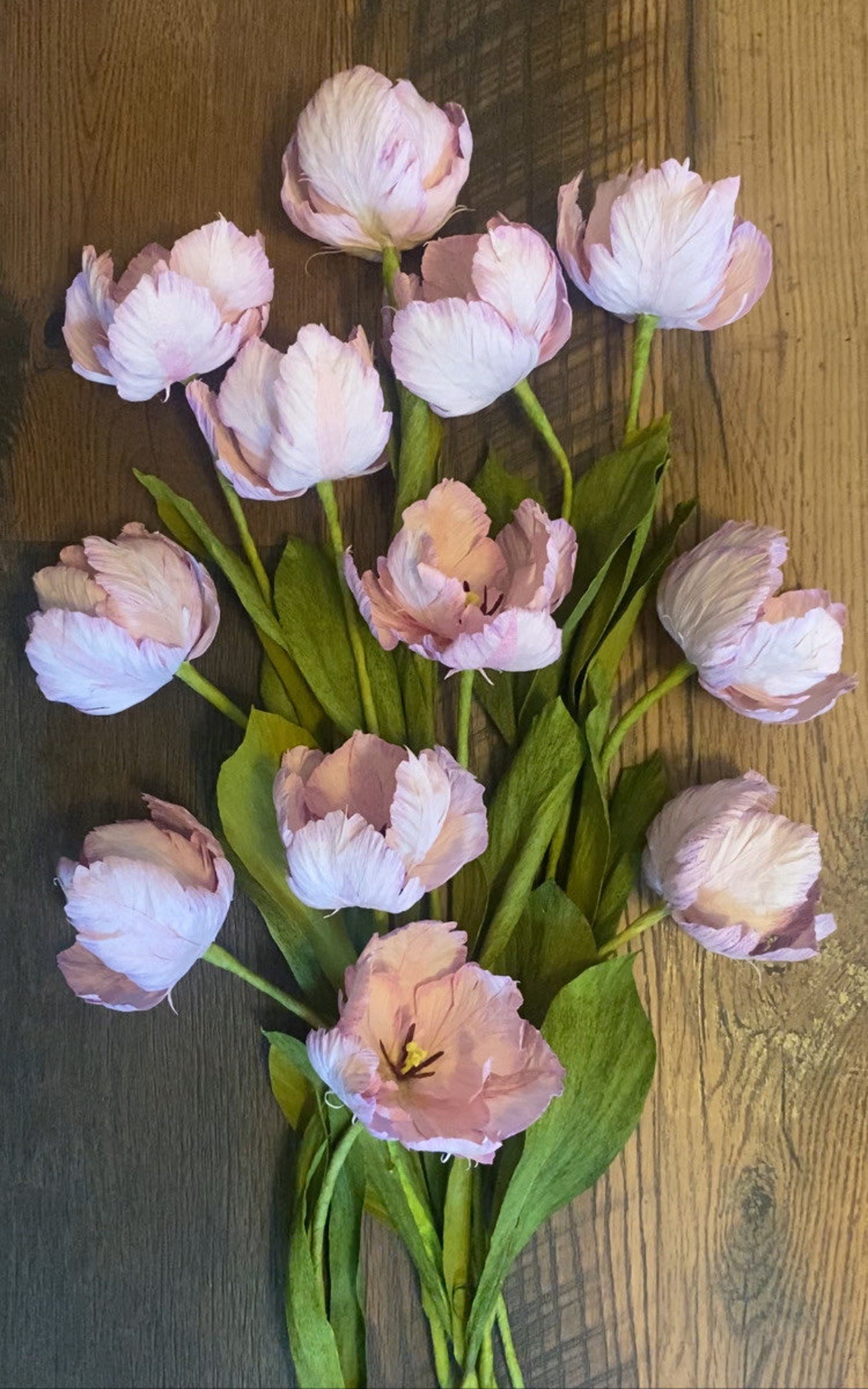 Pink & Purple Parrot Tulips, Valentine's Day Arrangement, Boho ...