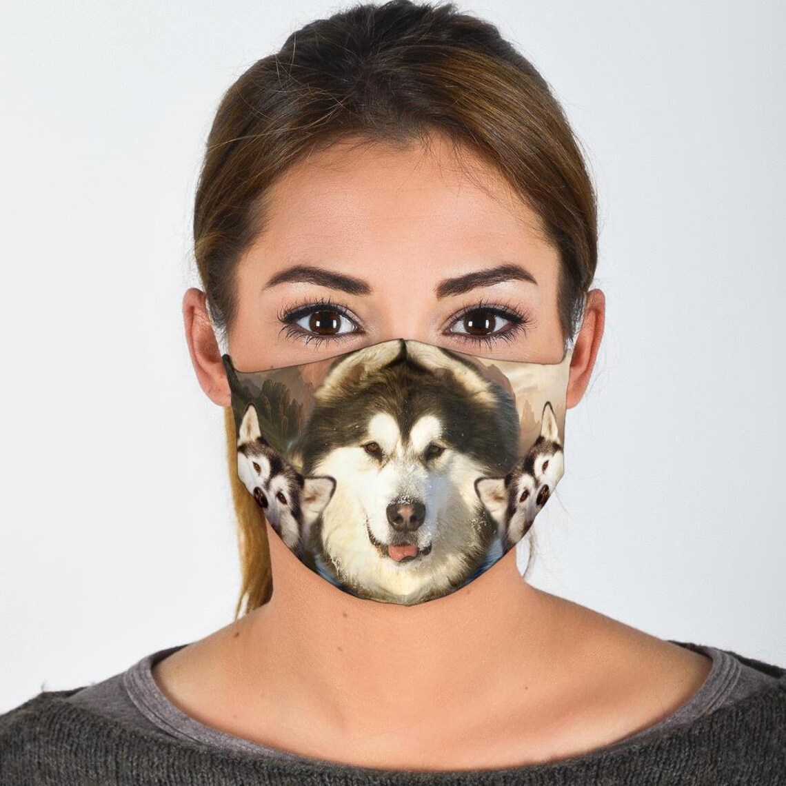 Alaskan Malamute Print Face Mask | Etsy