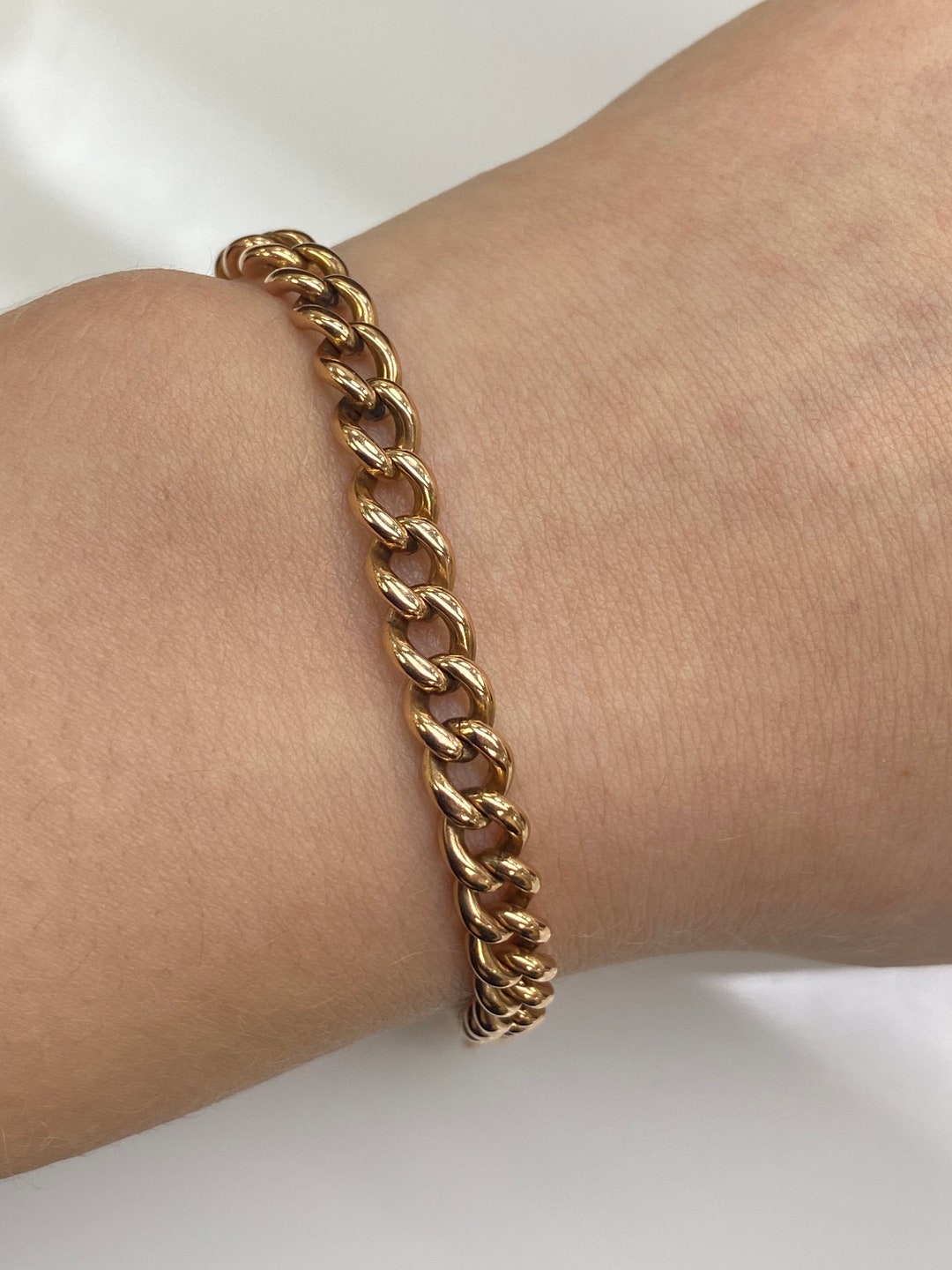 9carat Rose Gold Original Albert Chain Bracelet - Etsy