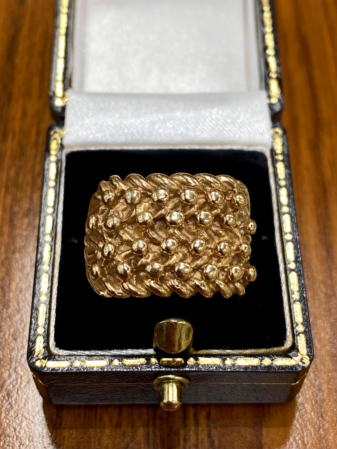 9ct Vintage Gents Solid Yellow Gold Four Row Keeper Ring - Size U - Etsy