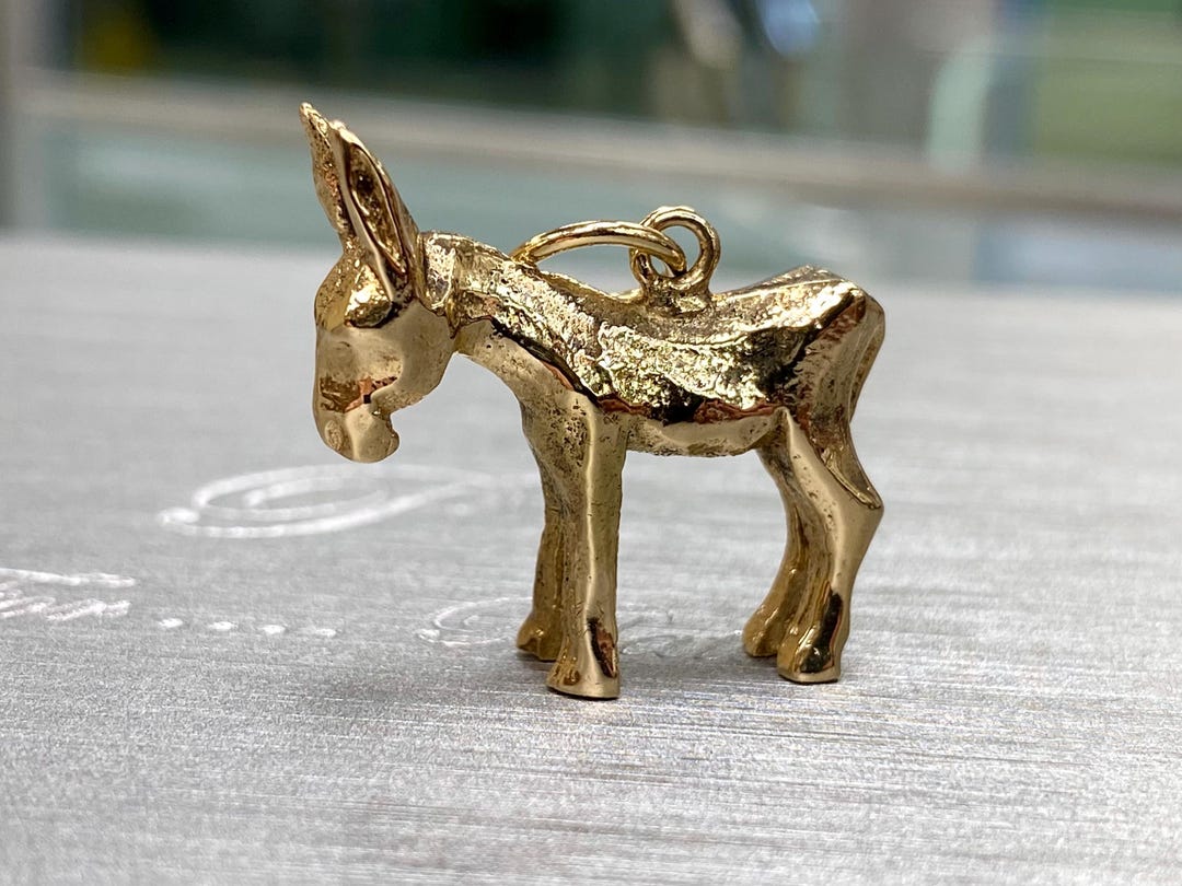 9ct Vintage Solid Yellow Gold Donkey Pendant - Etsy