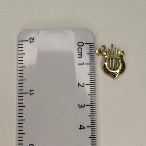 9ct Yellow Gold Lyre / Harp String Instrument Charm / Pendant - Etsy
