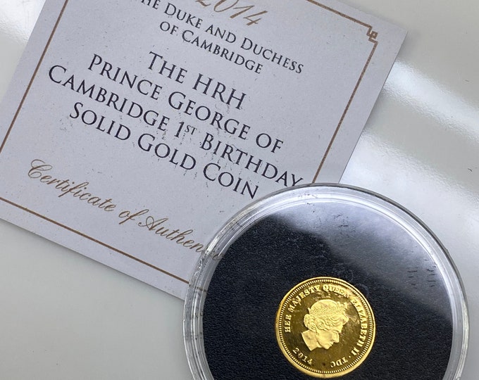 The Hrh Prince George of Cambridge 1st Birthday Solid Gold Coin - Etsy
