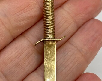 10K Yellow Gold Army Knife Pendant Camping Knife Charm Two Side - Etsy