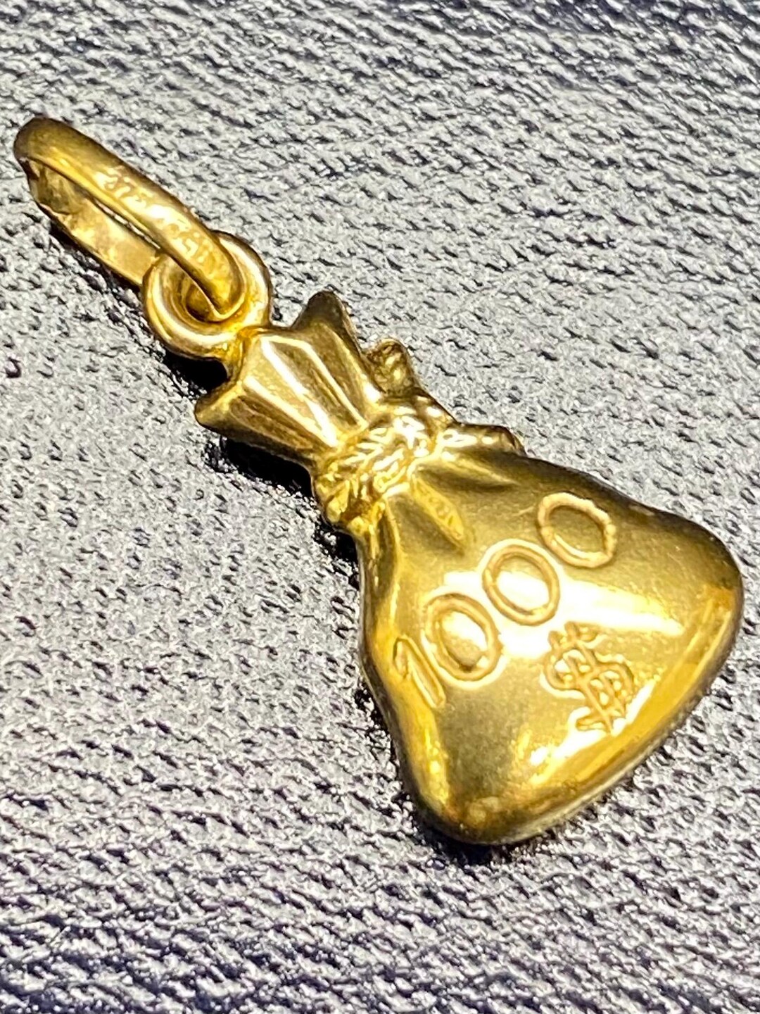 Vintage 9ct Gold Money Bag Charm - Etsy