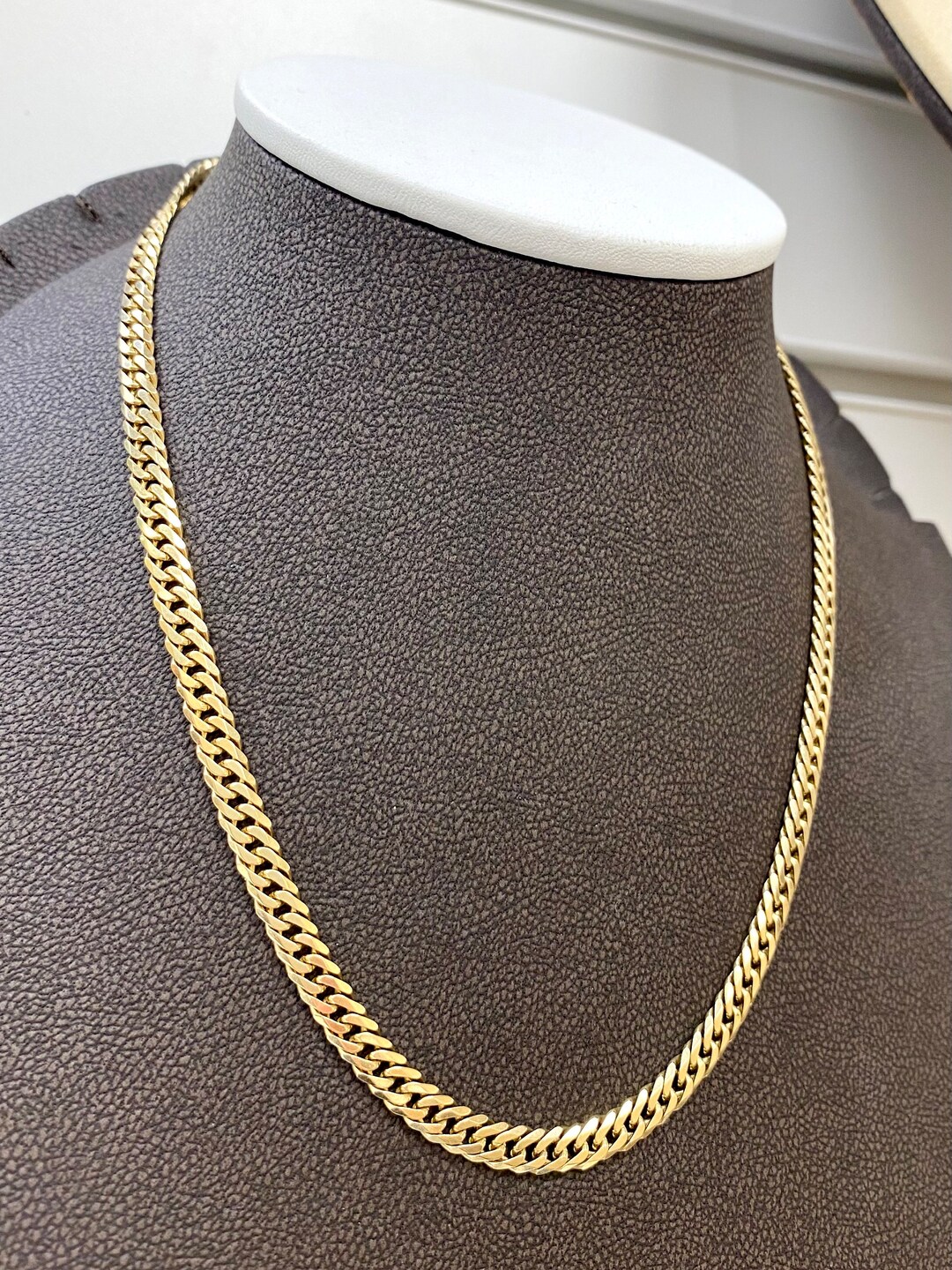 9ct Vintage Yellow Gold 16 Inch Double Link Solid Curb Chain - Etsy
