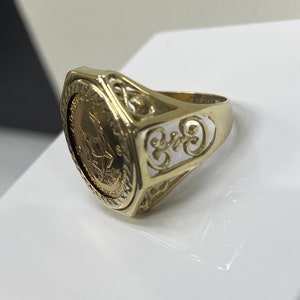 9ct Yellow Gold Krugerrand Coin Set Ring - Etsy