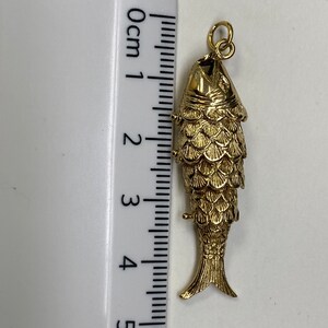 9ct Yellow Gold Moveable Fish Charm/pendant - Etsy