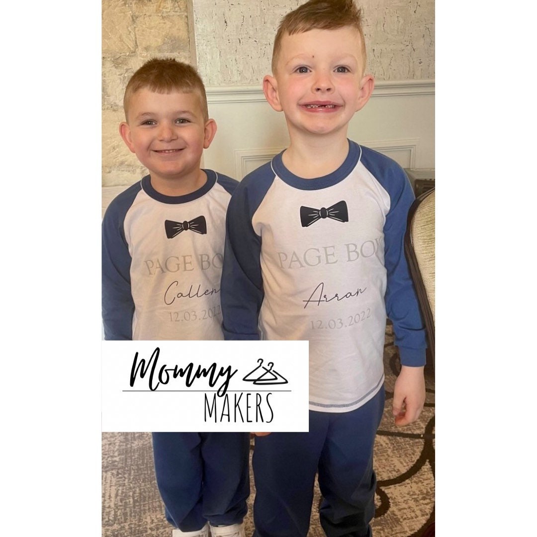Personalised Page Boy Pyjamas, Wedding Gift, Cotton Long Sleeve Pyjamas ...