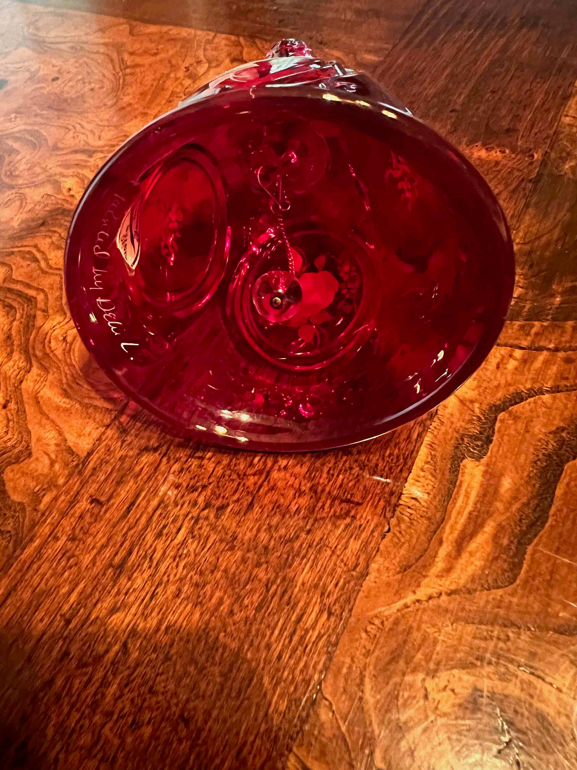 Fenton Hand Painted Ruby Red Bell - Etsy