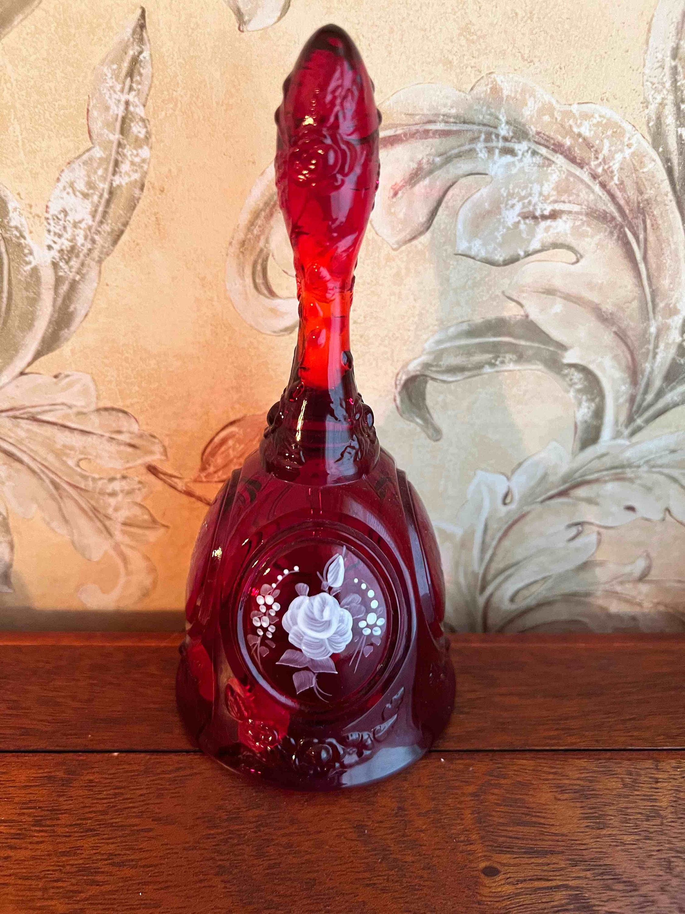 Fenton Hand Painted Ruby Red Bell - Etsy