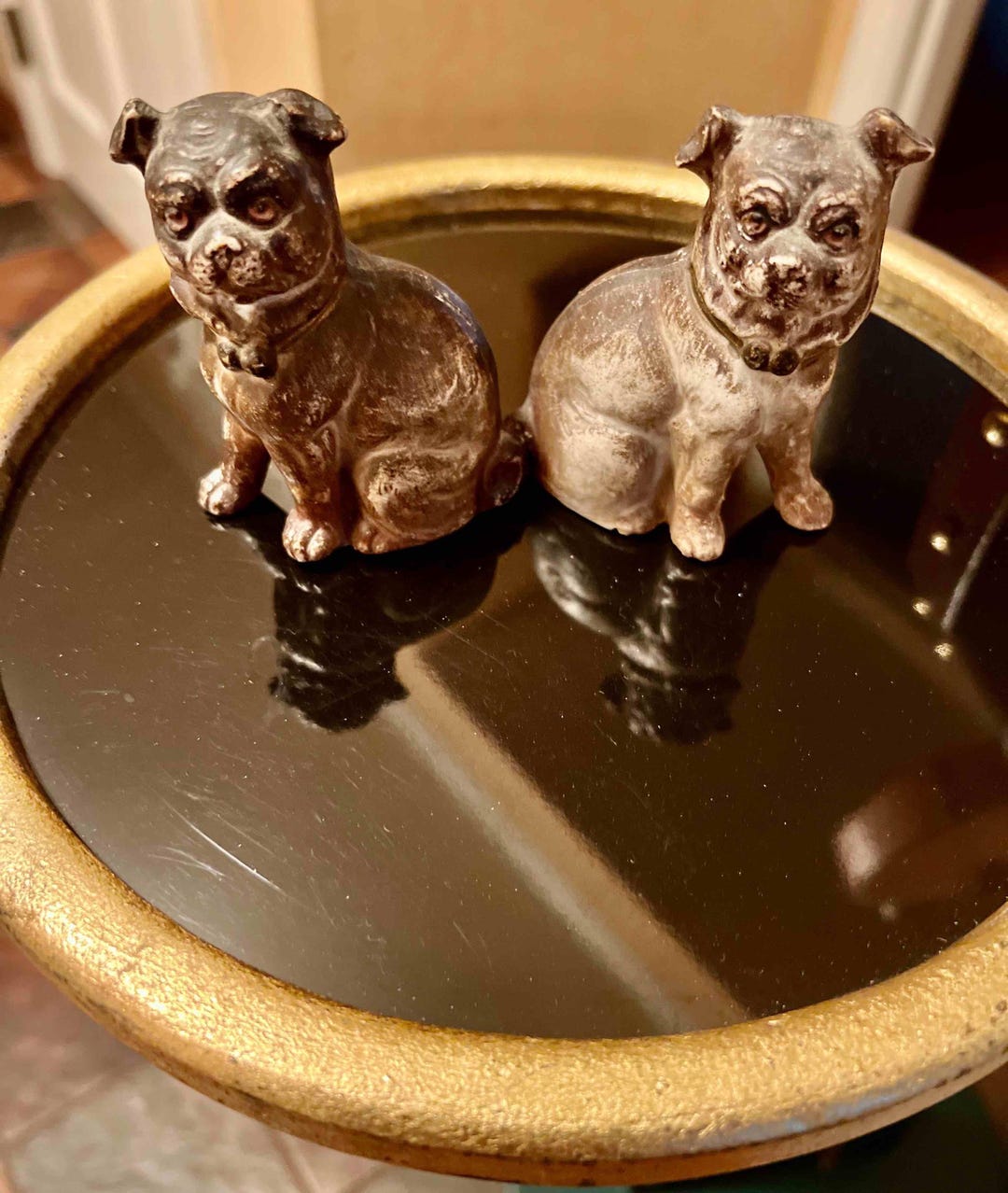 Set of 2 Antique Bisque Pug Dogs - Etsy