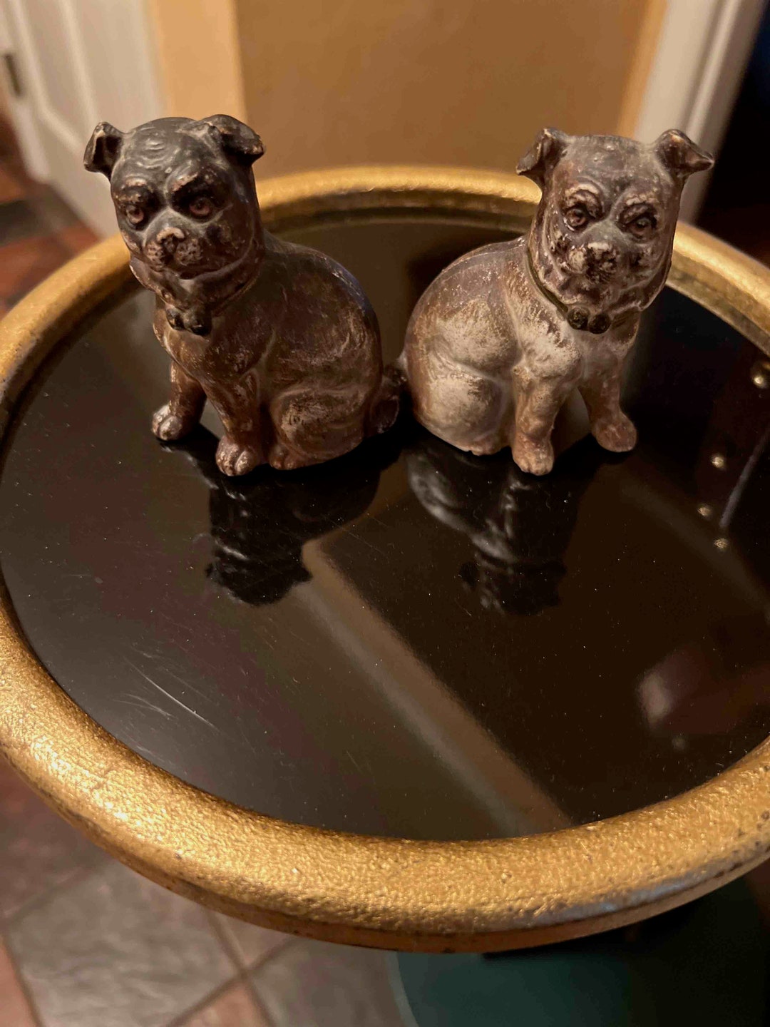 Set of 2 Antique Bisque Pug Dogs - Etsy
