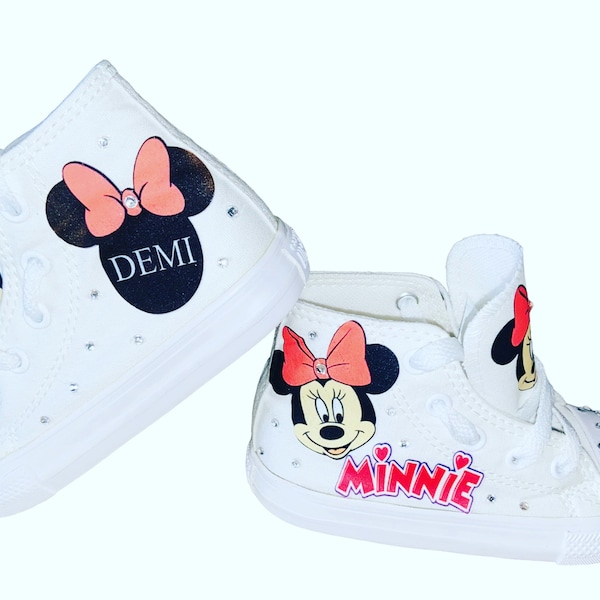 Minnie Mouse Converse - Etsy