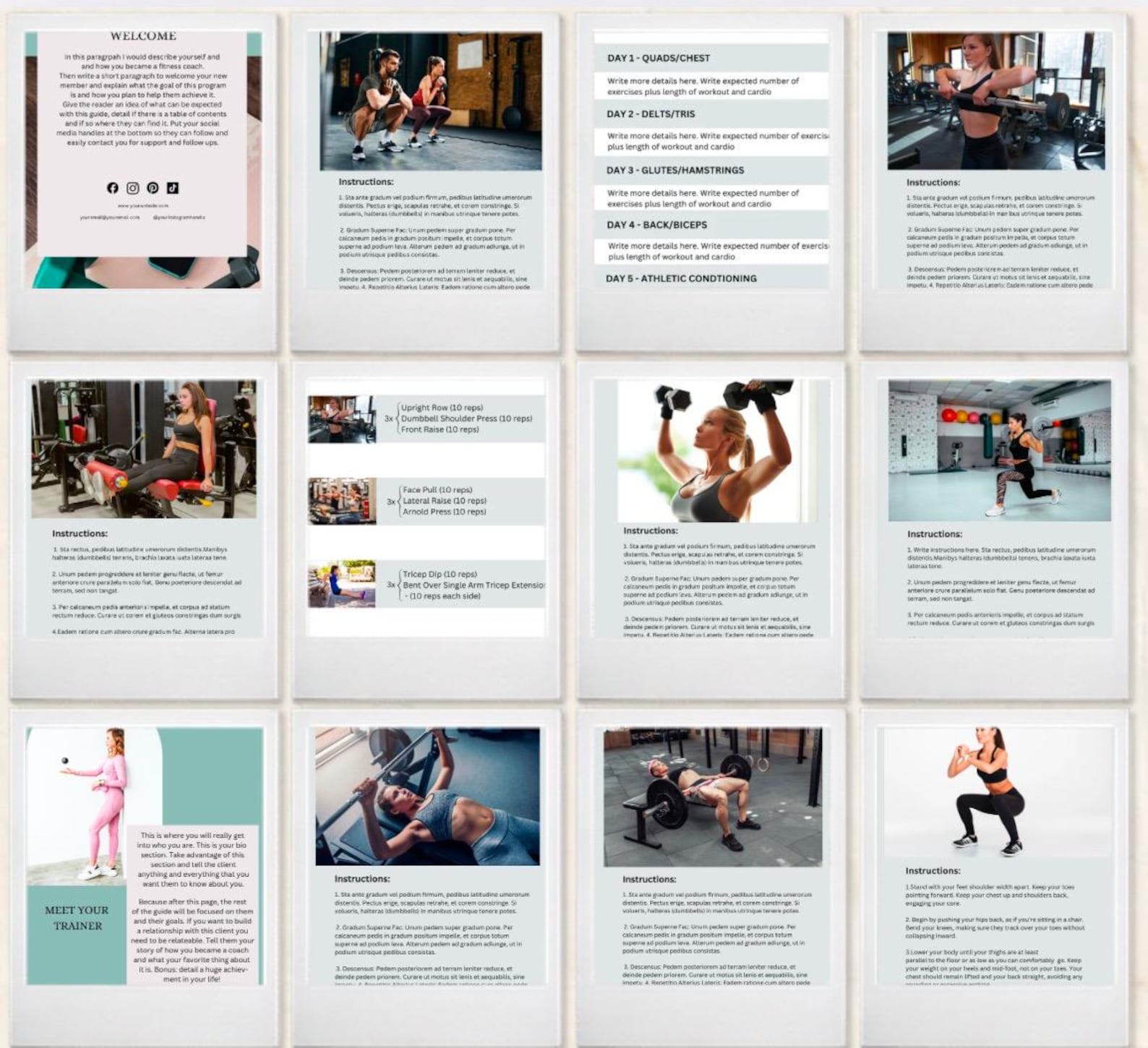Fitness Ebook Template | 40+ Pages Workout Guide Template - Etsy