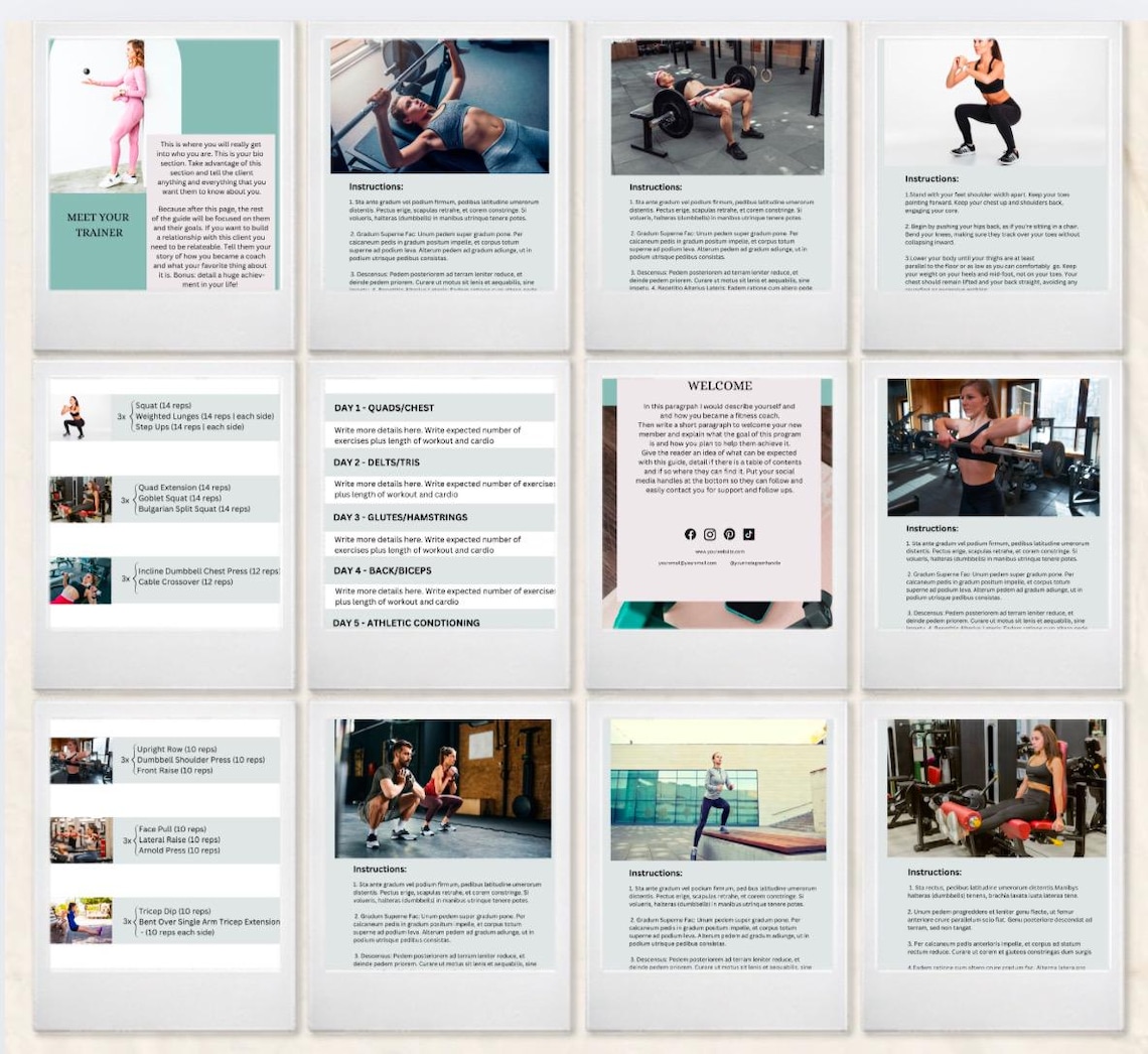 Fitness Ebook Template | 40+ Pages Workout Guide Template - Etsy