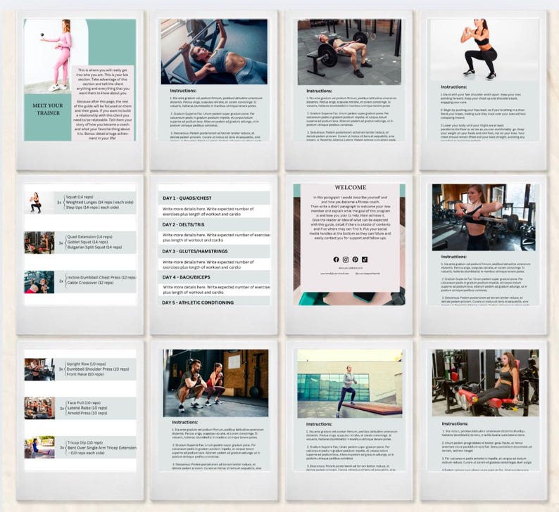 Fitness Ebook Template | 40+ Pages Workout Guide Template - Etsy