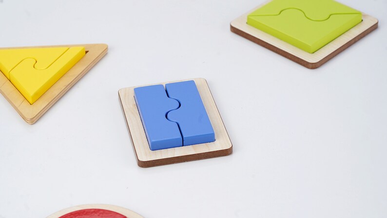 Geometric Single Shape Montessori Puzzle and Color for Toddler ...