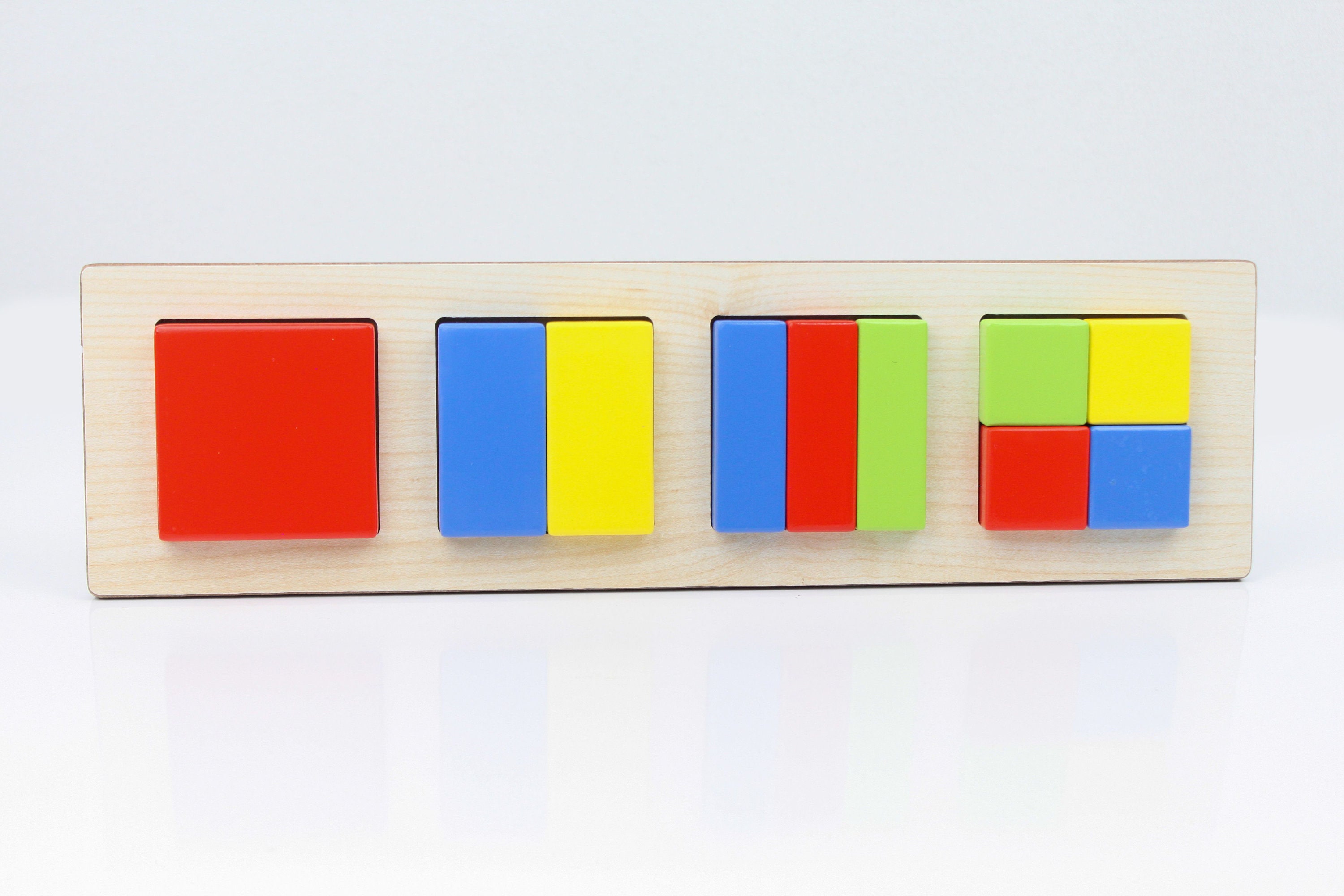 Geometric Shape Puzzle, Natural Wood, Puzzle for Baby & Toddler Toys ...