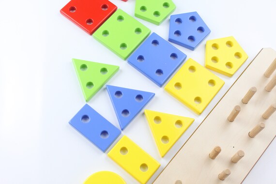 Colorful Geometric Arranging Game for Toddlers Educational - Etsy