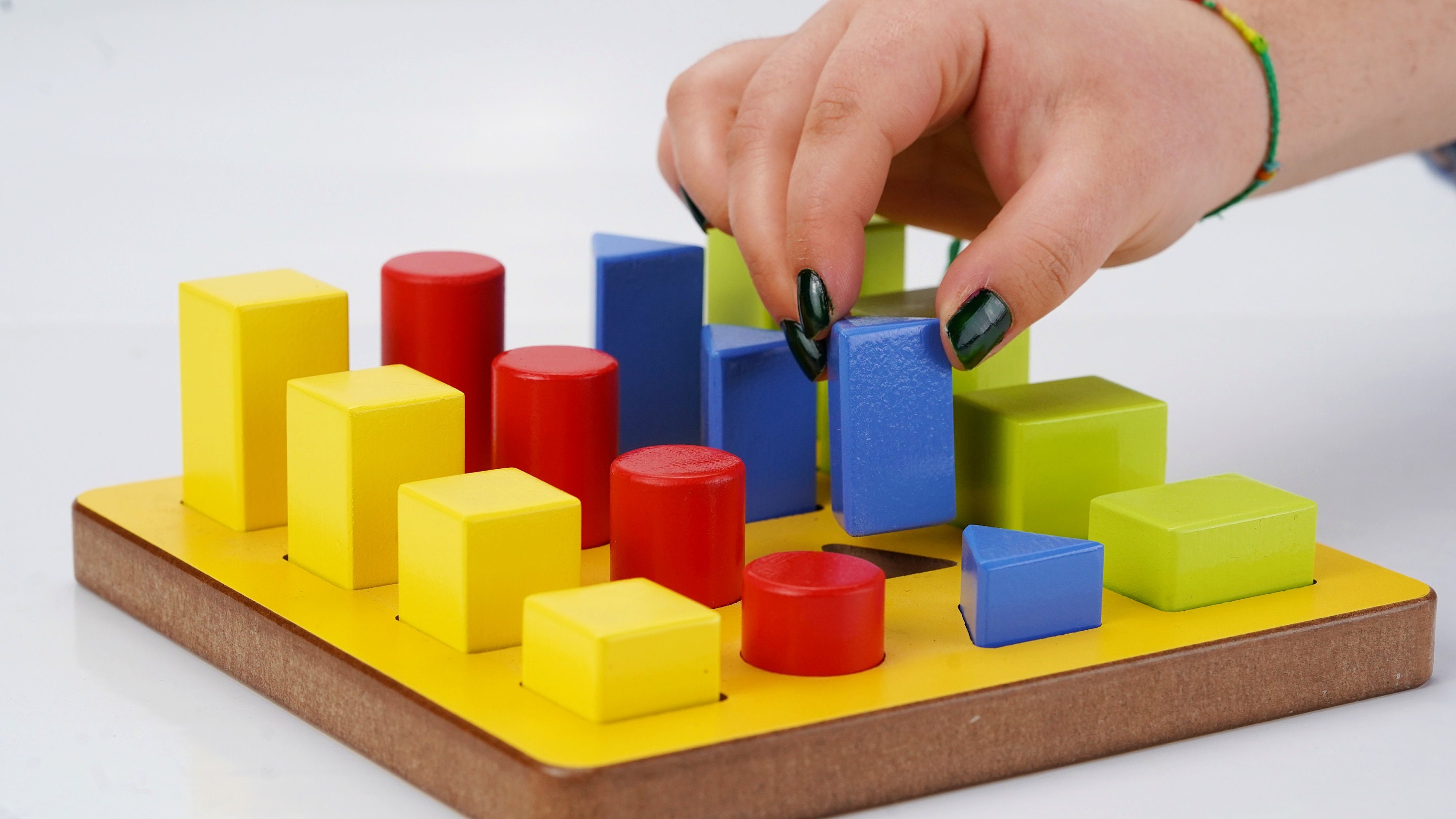 3D Geometric Figure Arranging Educational Shape and Color Puzzle Baby ...