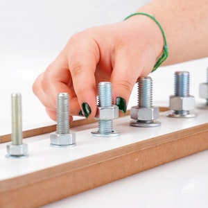 Montessori Screw Board, Practical Motor Skills, Sensory Toy Waldorf ...