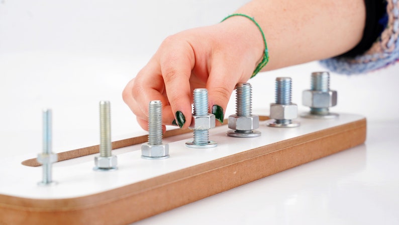 Montessori Screw Board, Practical Motor Skills, Sensory Toy Waldorf ...