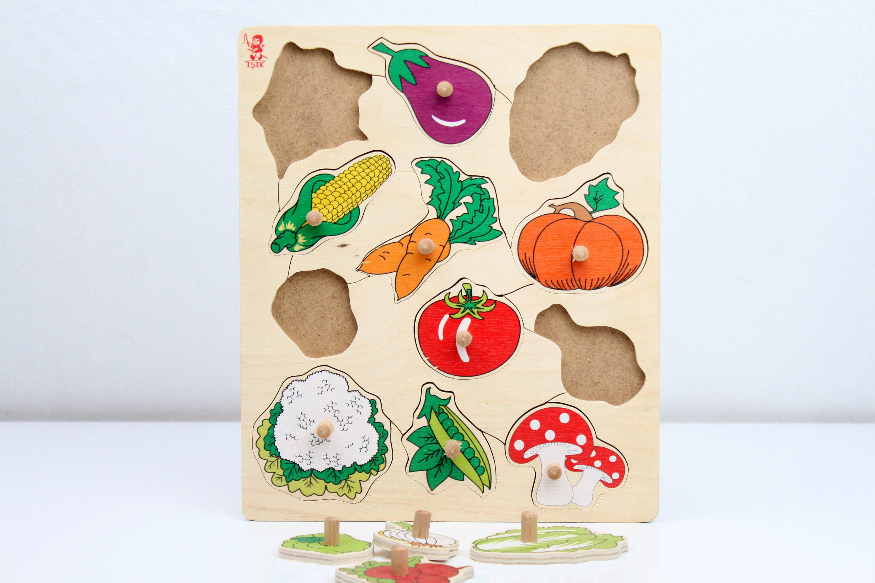 Mixed Vegetables and Fruits Puzzle, Wooden Puzzle, Learning Vegetables and Fruits, Handmade - Etsy