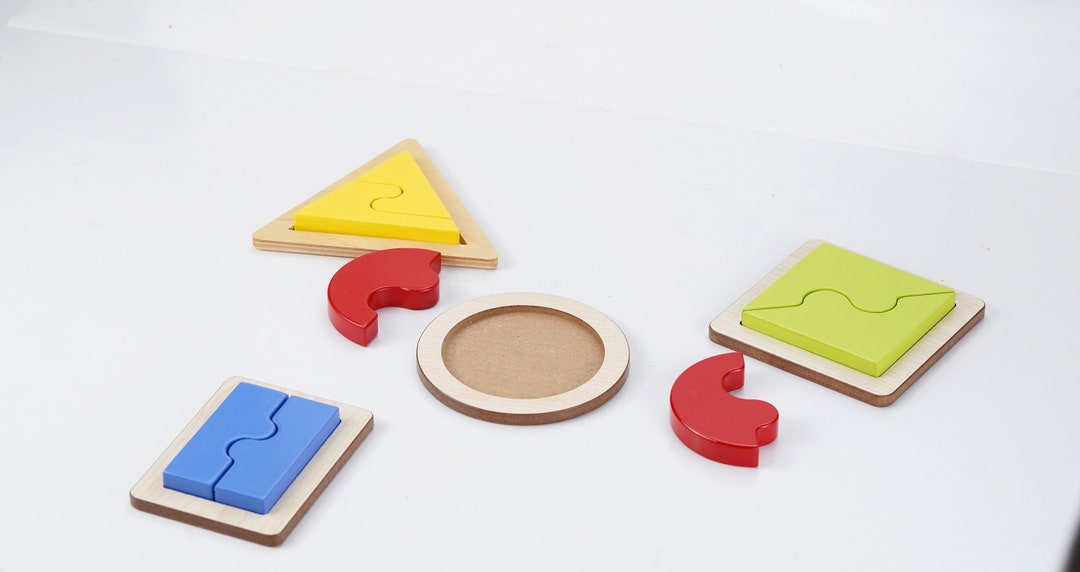 Geometric Single Shape Montessori Puzzle and Color for Toddler ...