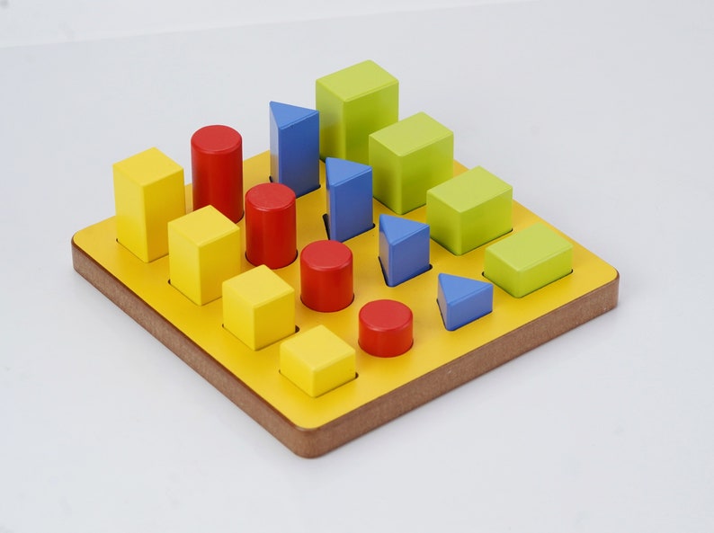 3D Geometric Figure Arranging Educational Shape and Color Puzzle Baby ...