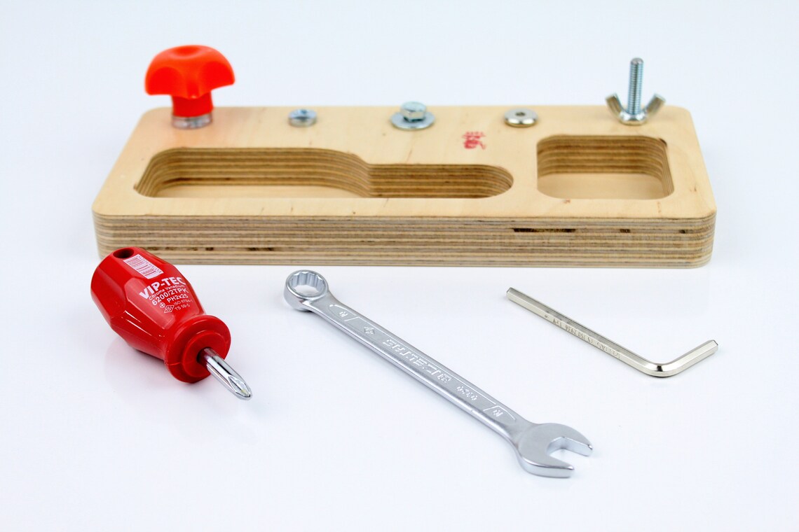 Montessori Screw Board, Practical Motor Skills, Sensory Toy Waldorf ...