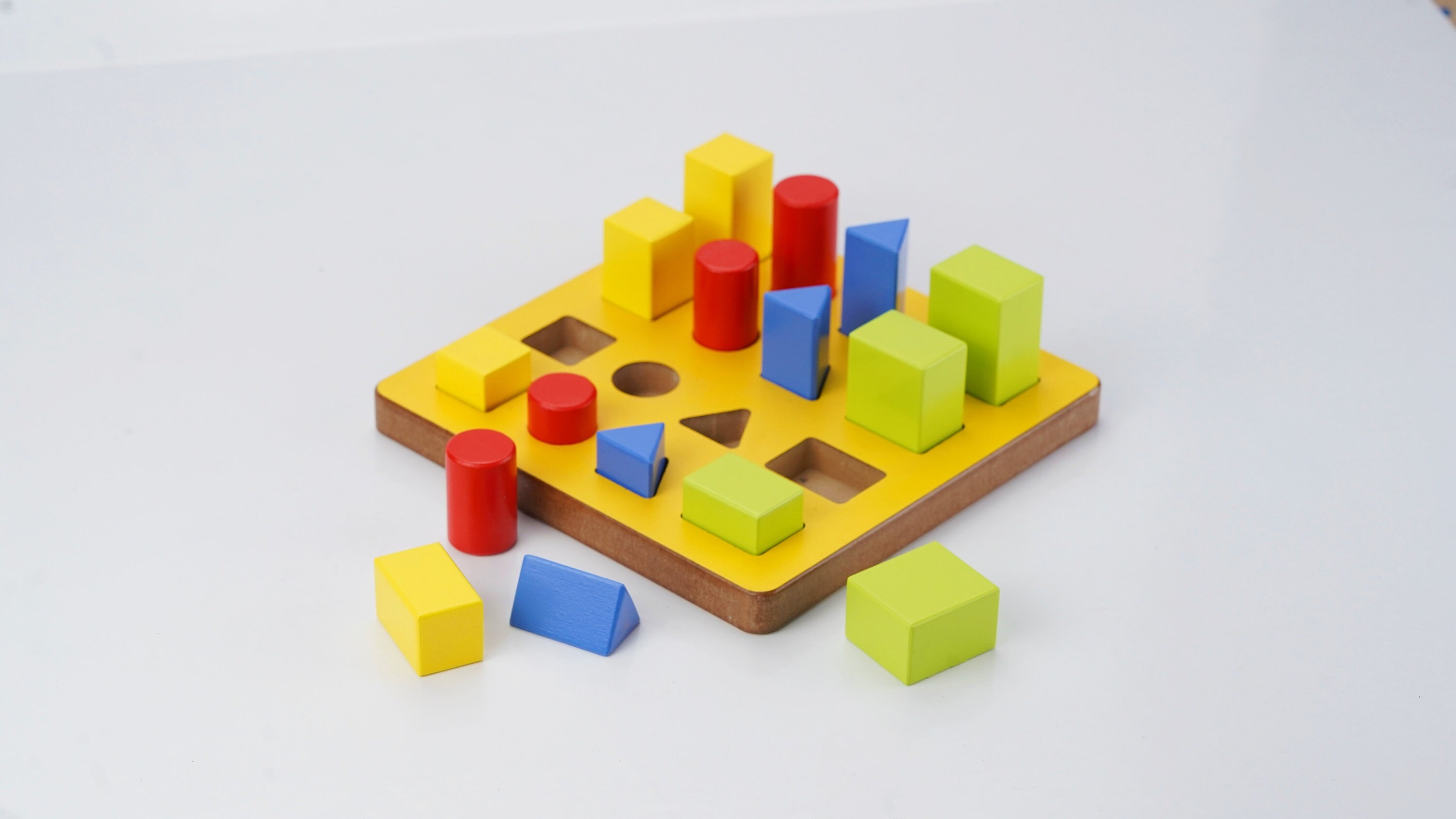 3D Geometric Figure Arranging Educational Shape and Color Puzzle Baby ...
