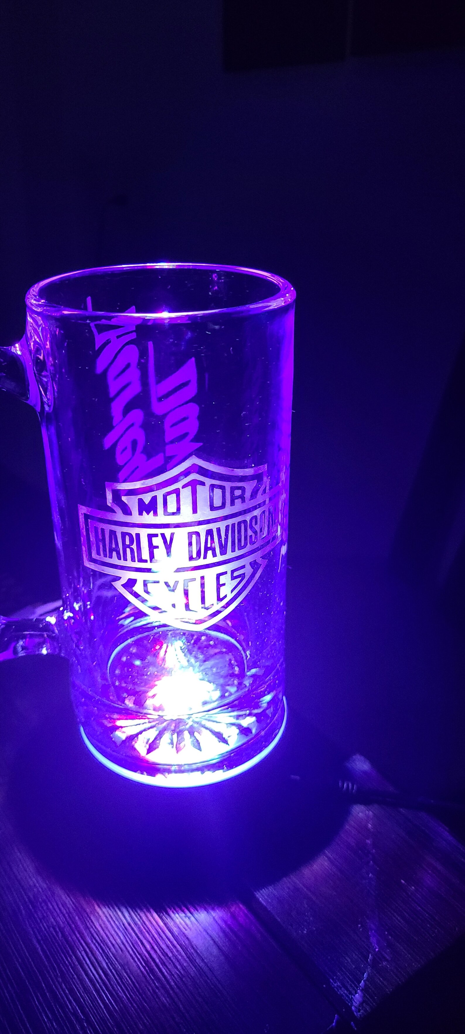 Harley Davidson Etched Clear Glass Mug - Etsy