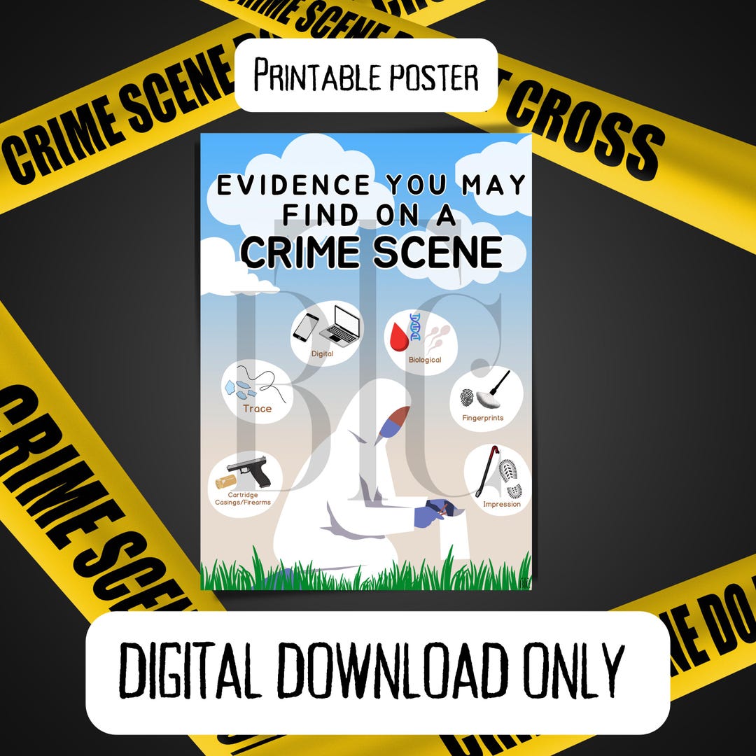 DIGITAL DOWNLOAD Only**forensic Evidence on Scene Posters Bright ...