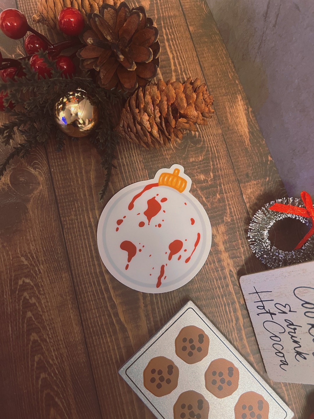 CLEAR Blood Ornament Holiday Crime Scene Sticker, Forensics Gift, Real ...