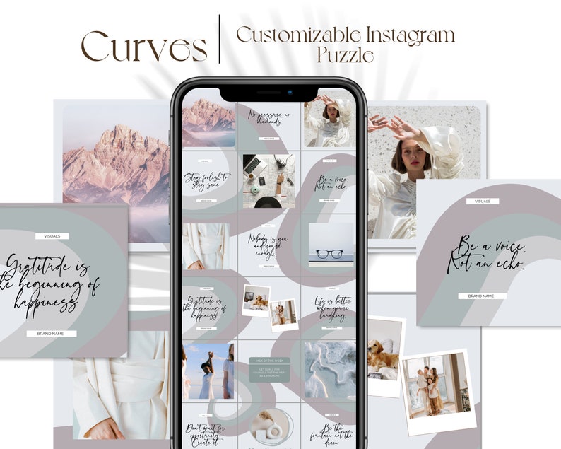 Curves Instagram Puzzle Template for Brands and Blogs Blogging ...