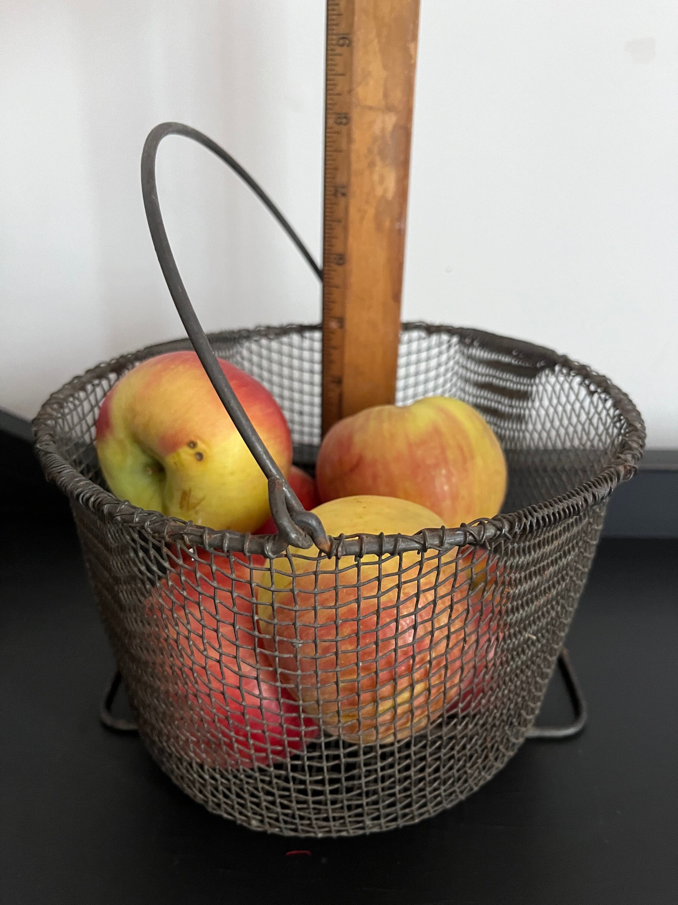 Small Vintage Industrial Wire Mesh Basket - Etsy